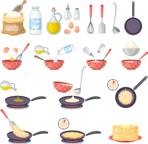 Kitchen helper icons for cooking and straining Vector Image
