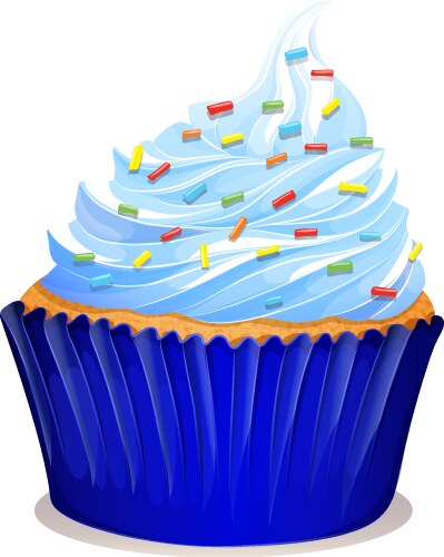 Blue cupcake Royalty Free Vector Image - VectorStock