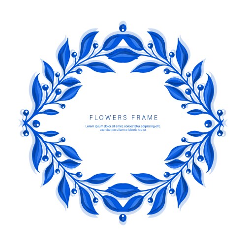 Blue watercolor frame with branch Royalty Free Vector Image