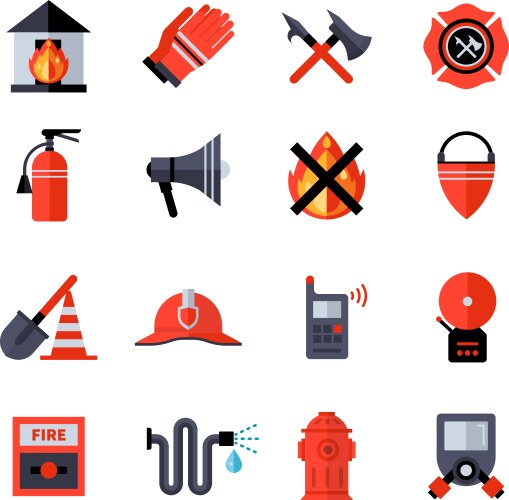 Fire department icons Royalty Free Vector Image
