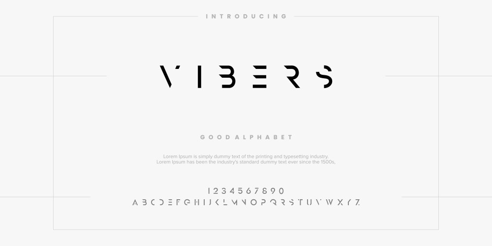 Modern abstract digital alphabet font minimal Vector Image