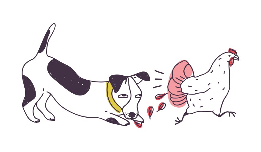 Jack russell dog with cat cartoon Royalty Free Vector Image