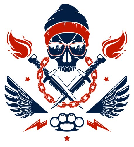 Revolution and riot wicked emblem or logo Vector Image