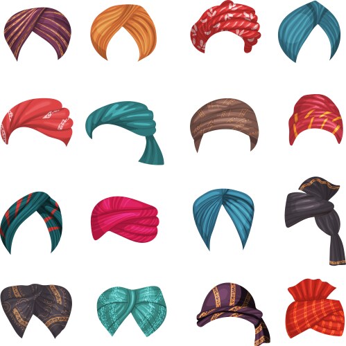Indian and arabic turban Royalty Free Vector Image