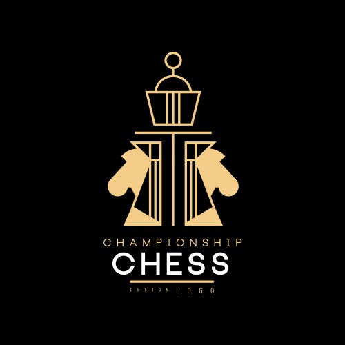 Chess business strategy logo Royalty Free Vector Image