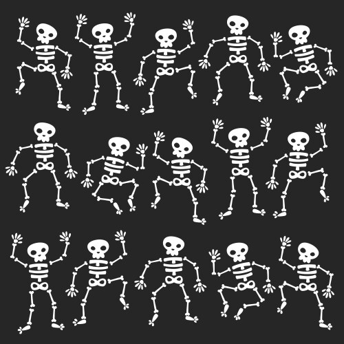 Halloween dancing skeleton characters set Vector Image