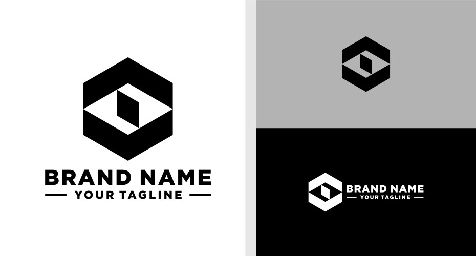 Letter b logo with monogram semi transparent Vector Image