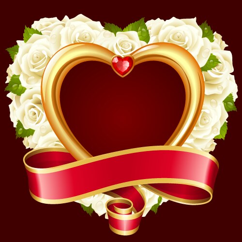Romantic Heart Rose Frame – Royalty-Free Vector | VectorStock