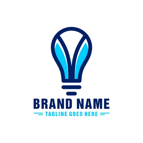 Led light logo design template Royalty Free Vector Image