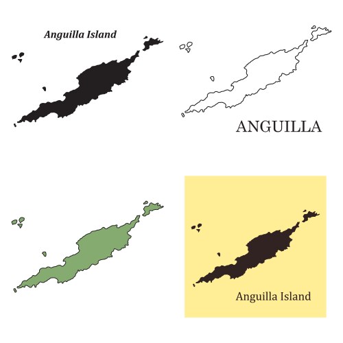 Map of anguilla islands Royalty Free Vector Image
