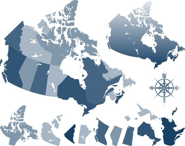 Canada Map Outline Royalty Free Vector Image - VectorStock
