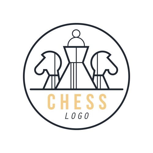 Chess logo set design element for championship Vector Image