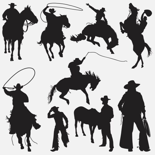 Cowboy Silhouette Vector Images (over 21,000)
