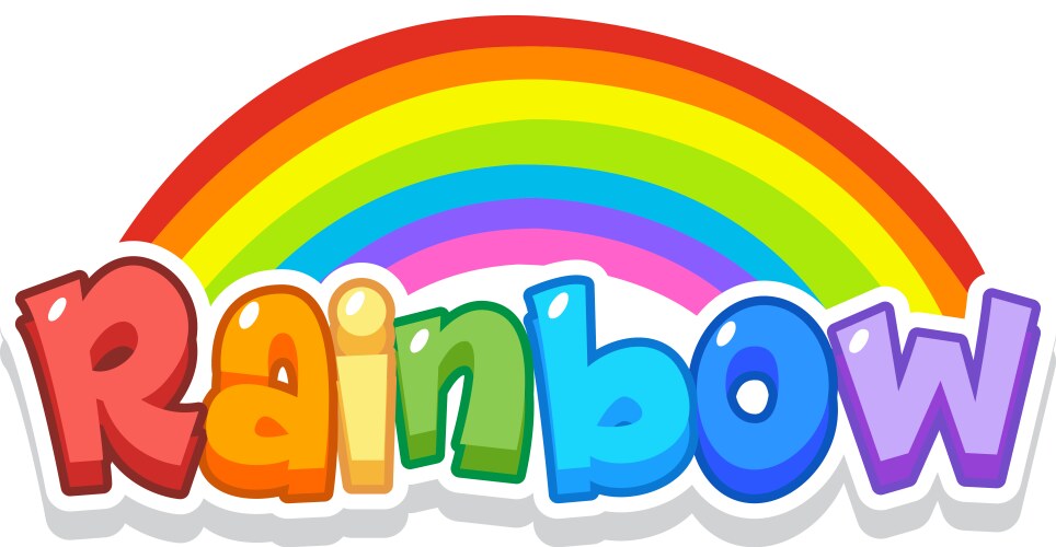 Font design for word rainbow in color Royalty Free Vector