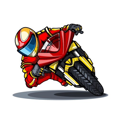 Man riding motorcycle race Royalty Free Vector Image