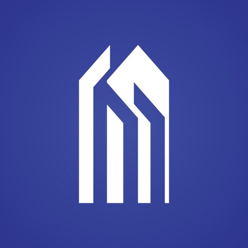 Square letter m building construction logo Vector Image