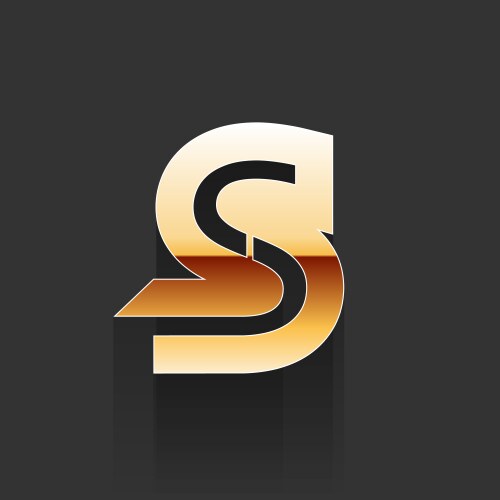 Golden Font Type Letter S Golden Font Type Letter S Vector Images