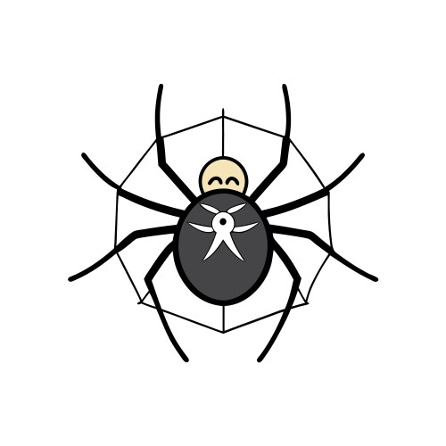 Clock spider cries icon Royalty Free Vector Image