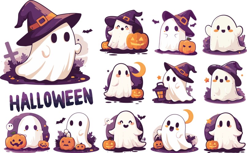 Halloween house cartoon background horror haunted Vector Image