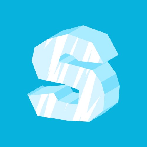 Ice font cold letters transparent blue alphabet Vector Image