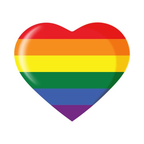 Lgbt sticker lgbtq rainbow lesbian flag in heart Vector Image