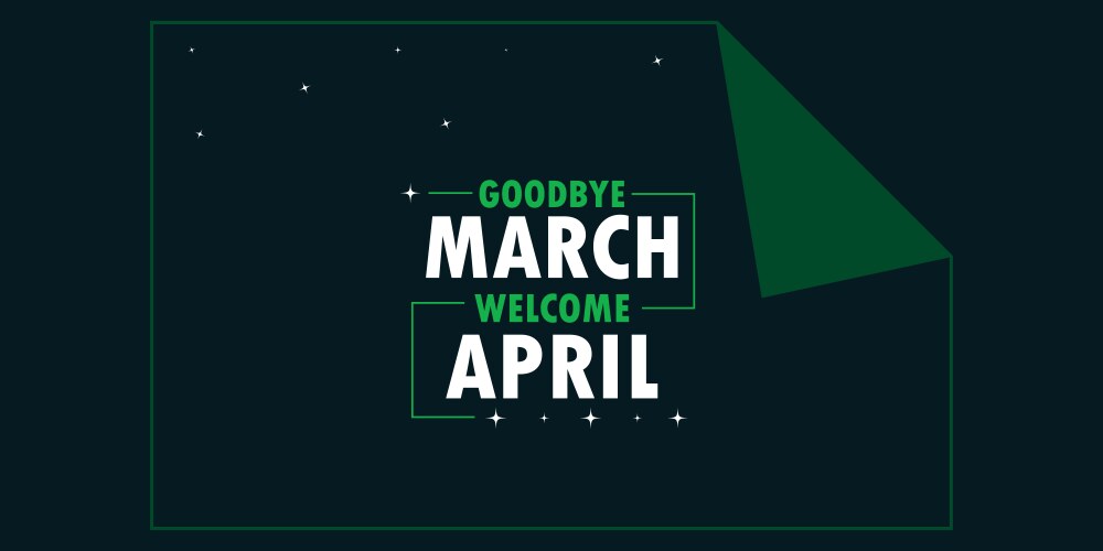 Saying goodbye to april and hello to may with Vector Image