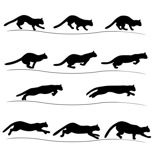 Cat Running Vector Images (over 4,100)