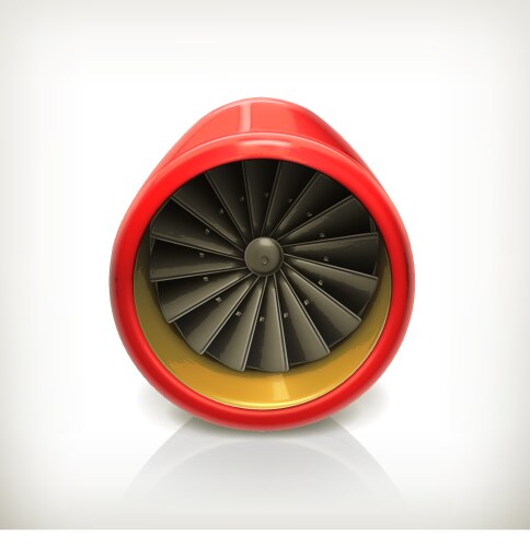 Airplane jet engine turbines Royalty Free Vector Image