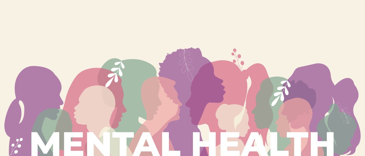 Banner about mental health Royalty Free Vector Image
