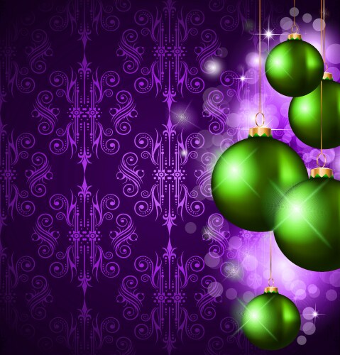 Background with purple christmas balls Royalty Free Vector