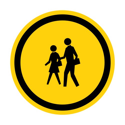 School zone symbol sign isolate on white Vector Image