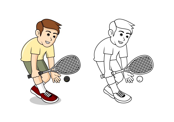 Squash player cartoon design Royalty Free Vector Image