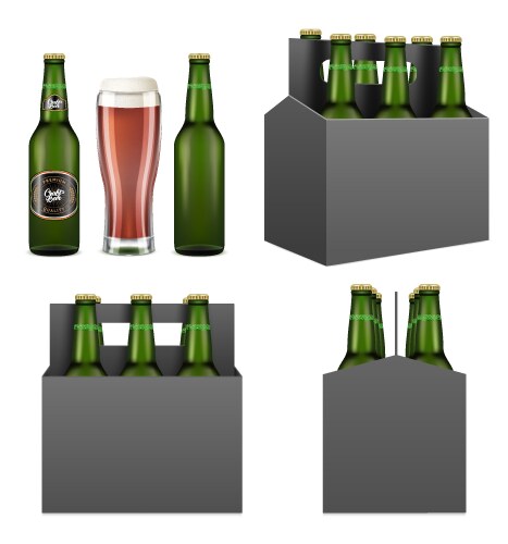 Six pack drinks cans Royalty Free Vector Image