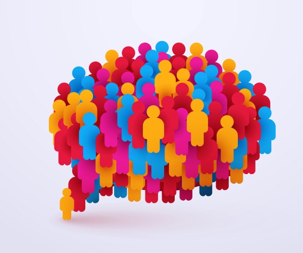 People group chat icon frame Royalty Free Vector Image