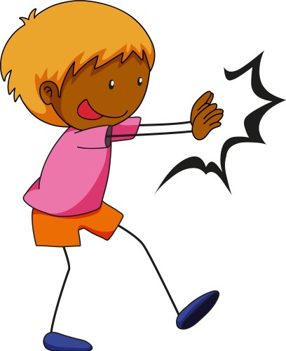 A boy pushing his friend Royalty Free Vector Image