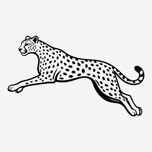 Running cheetah icon animal logo Royalty Free Vector Image