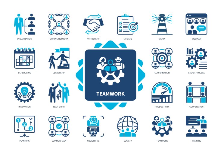 Change management concept with icons teamwork Vector Image