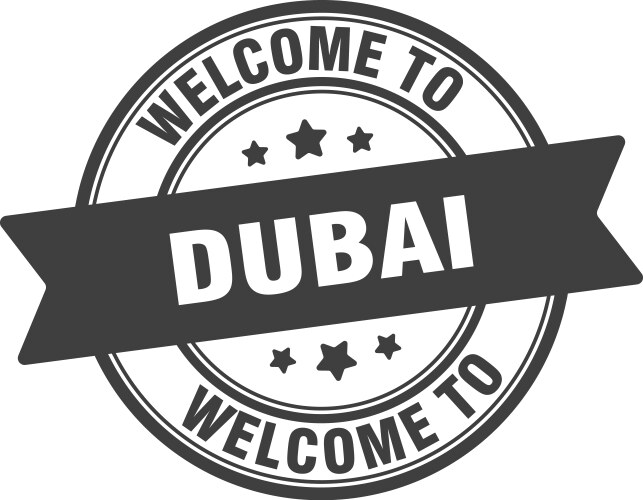 Welcome to dubai stamp round sign Royalty Free Vector Image
