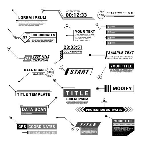 Callouts titles callout bar labels information Vector Image