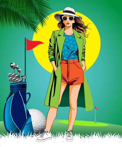 Female Golfer Vector Images (over 1,200)