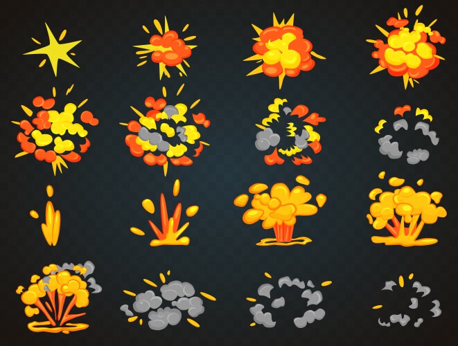 Animation explosion Royalty Free Vector Image - VectorStock