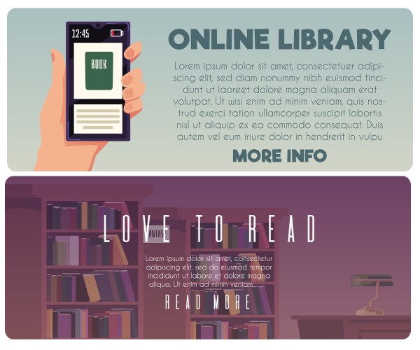 Banner Bookshop Library Vector Images (over 590)