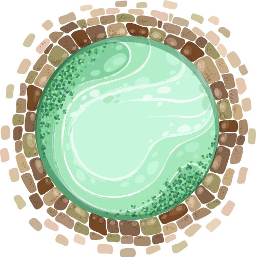 Road circle and fountain inside top view Vector Image