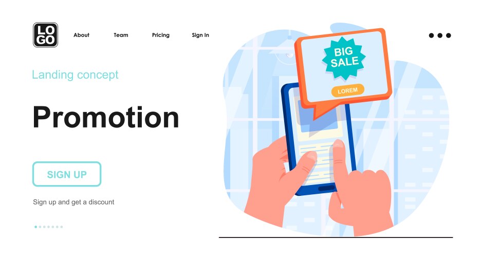 Demonstration promotion advertisement concept Vector Image