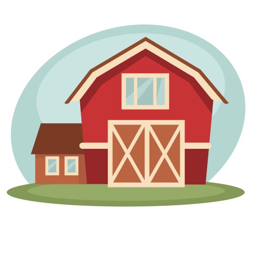 Cartoon red barn Royalty Free Vector Image - VectorStock