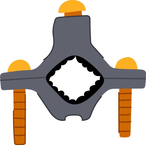 Duty pipe clamp cartoon Royalty Free Vector Image