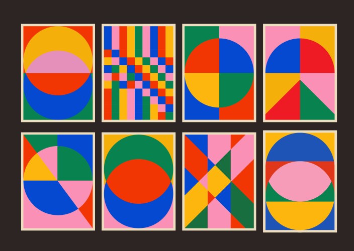 Set of swiss design posters geometric shapes Vector Image