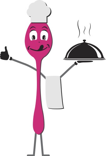 Spoon knife and fork cartoon Royalty Free Vector Image