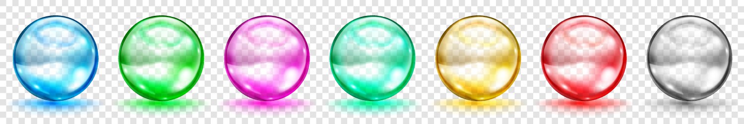 Transparent colored spheres Royalty Free Vector Image