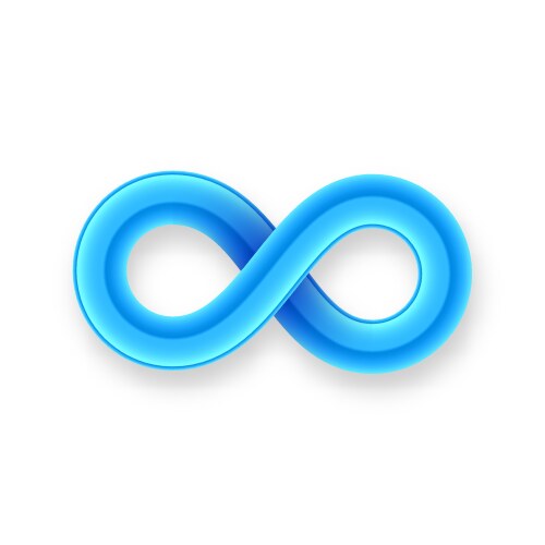 Blue abstract infinity endless symbol and icon Vector Image
